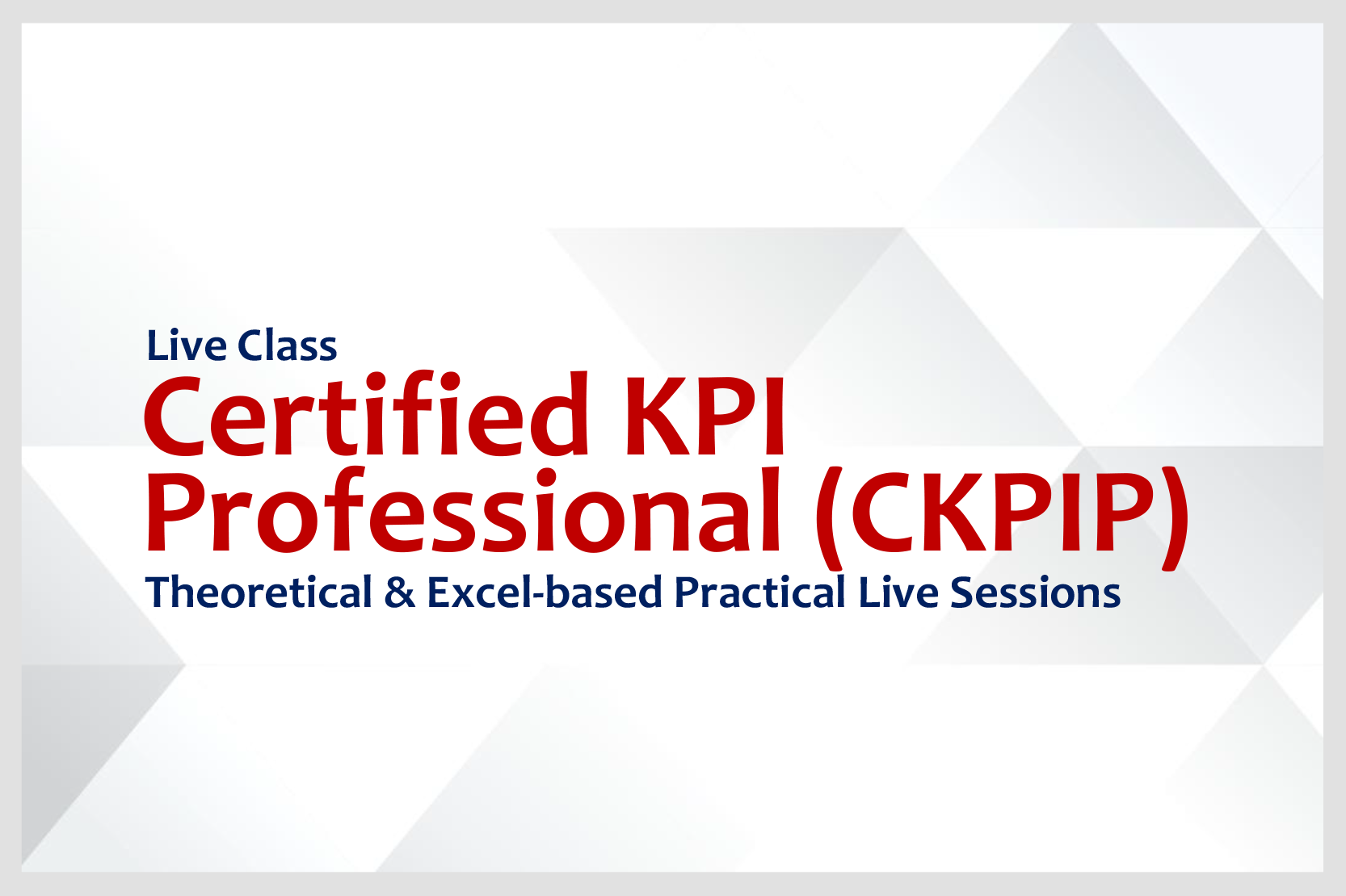 Certified KPI Professional (CKPIP) - ENSDI